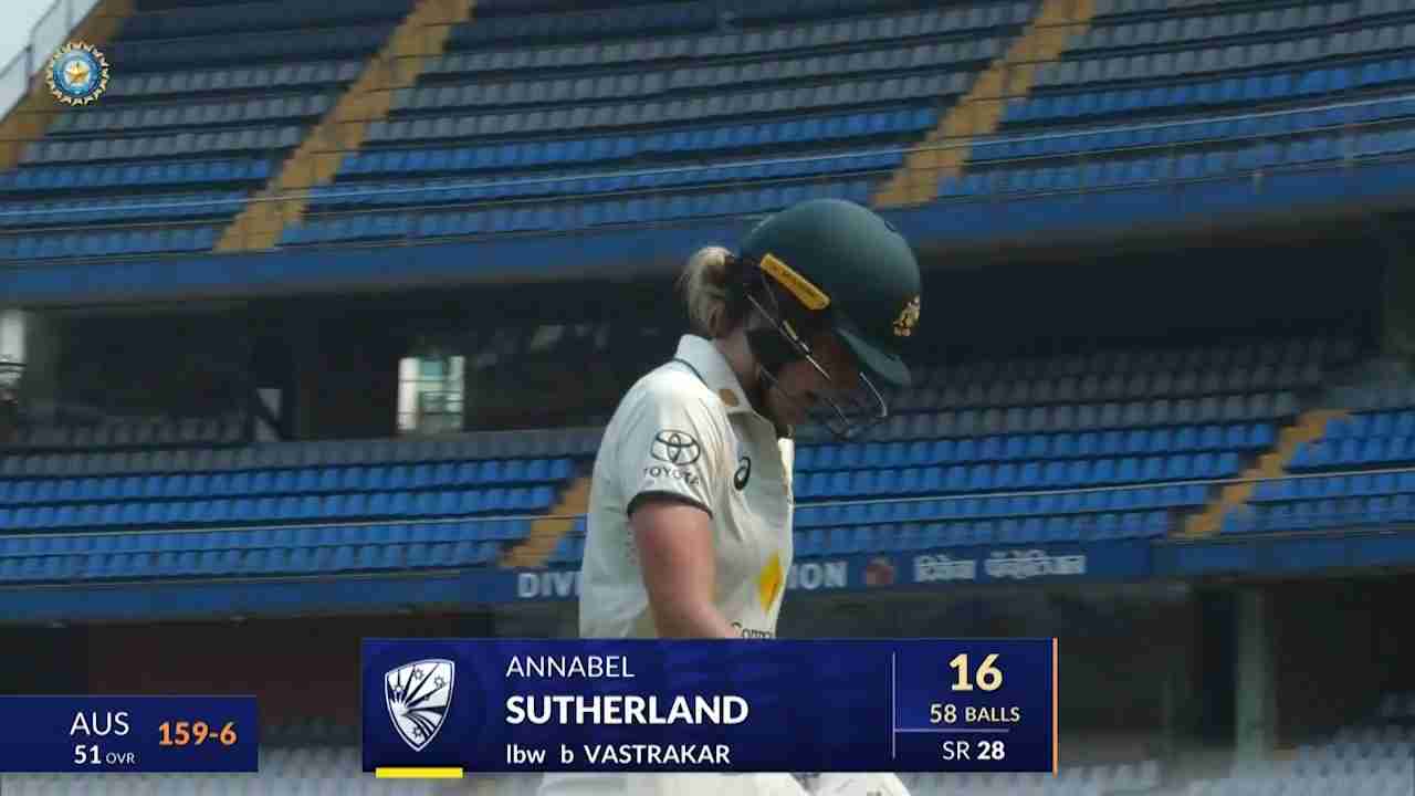 IND-W vs AUS-W 2023-24, 1st Test: Annabel Sutherland Wicket | BCCI.tv