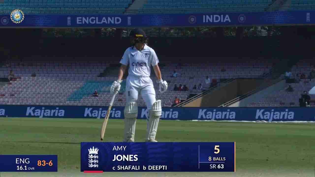 IND-W vs ENG-W 2023, 1st Test: Amy Jones Wicket | BCCI.tv