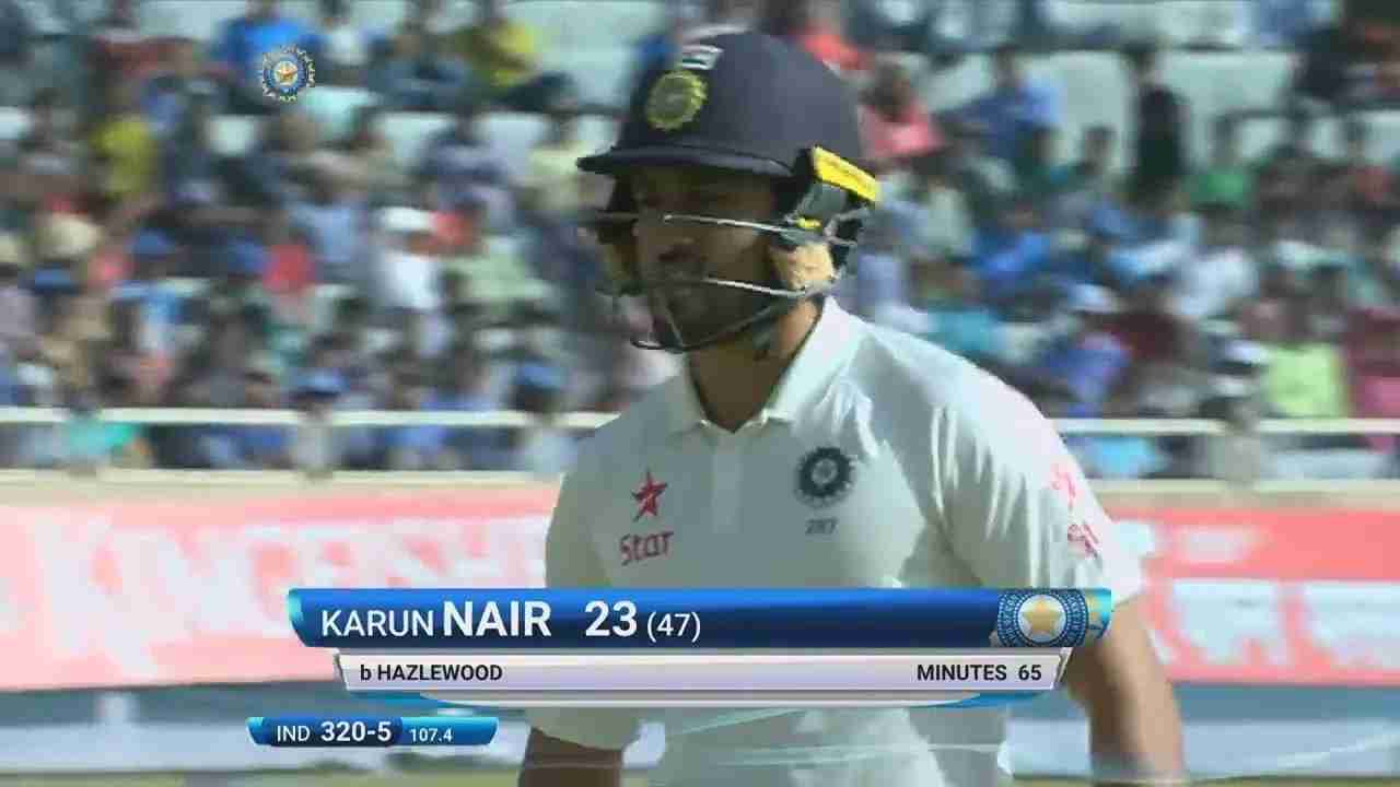 IND vs AUS 2017 - 3rd Test day 3 : Karun Nair Wicket | BCCI.tv