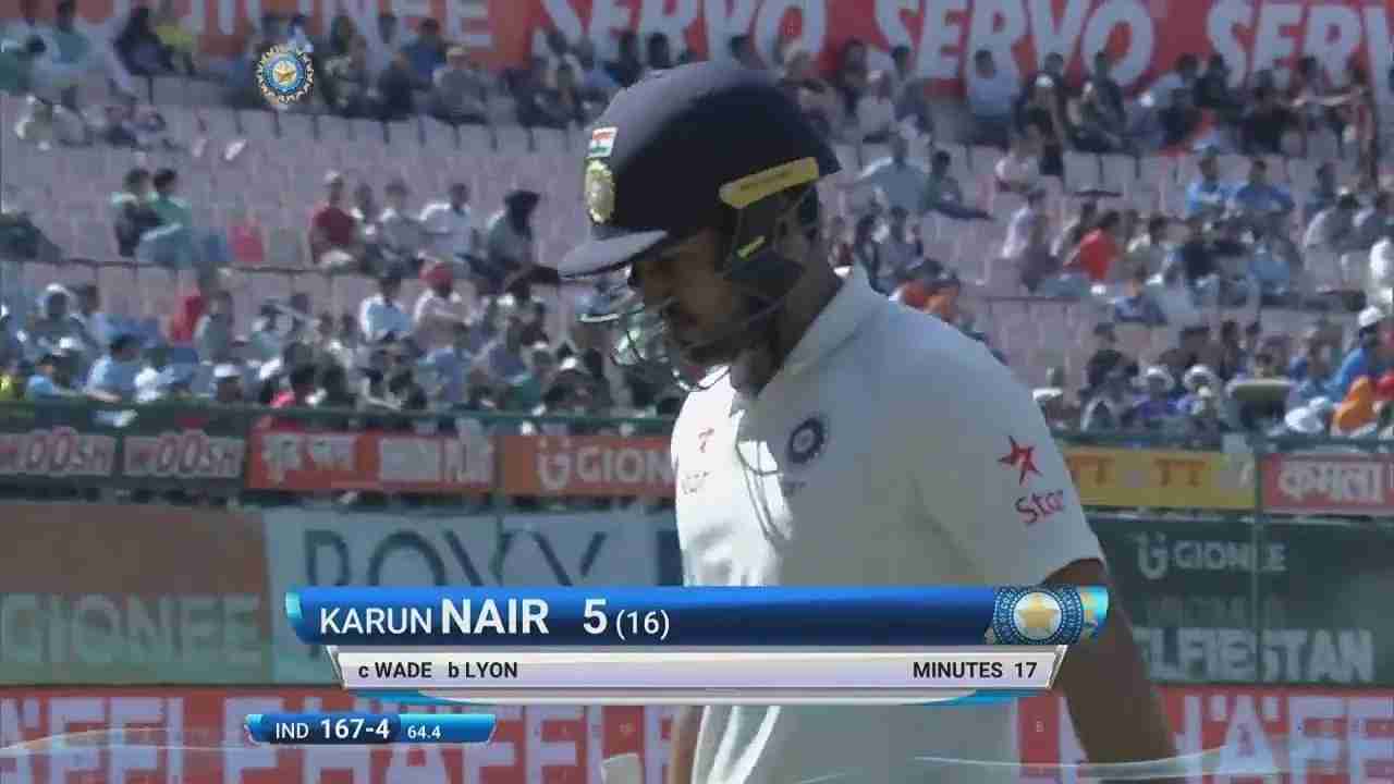 IND vs AUS 2017 - 4th Test day 2 : Karun Nair Wicket | BCCI.tv