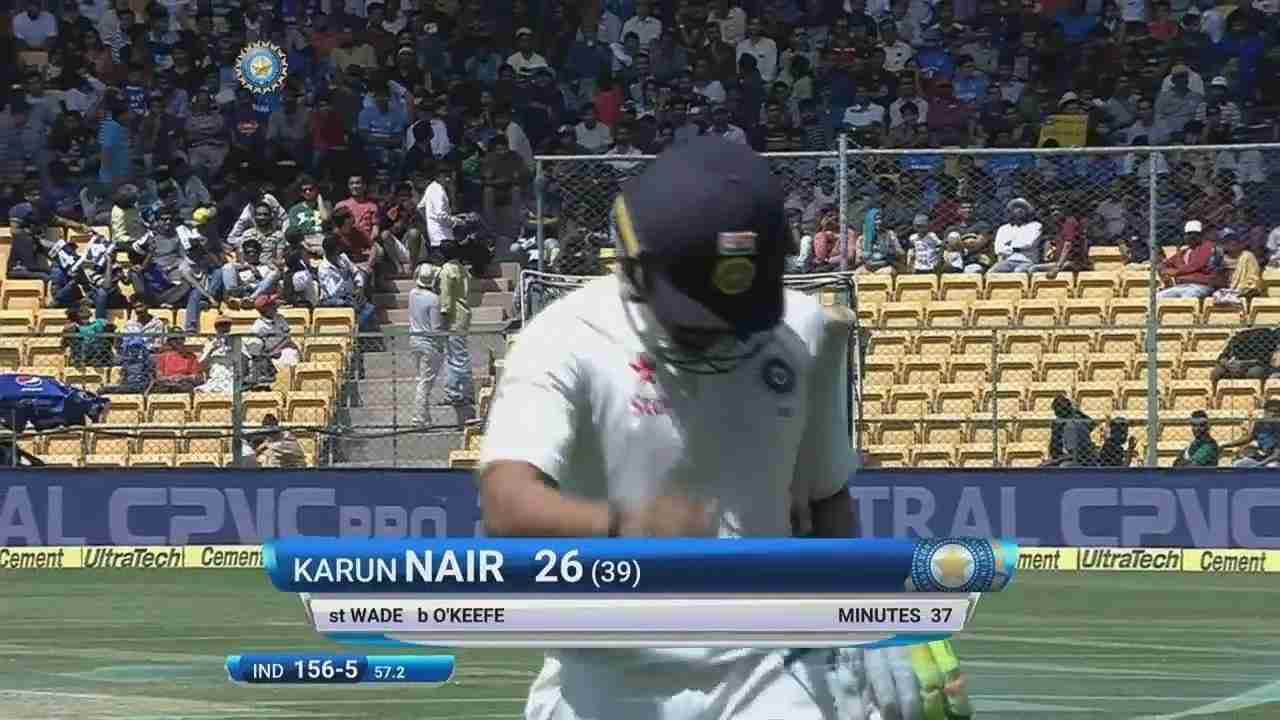 IND vs AUS 2017 - 2nd Test day 1 : Karun Nair Wicket | BCCI.tv