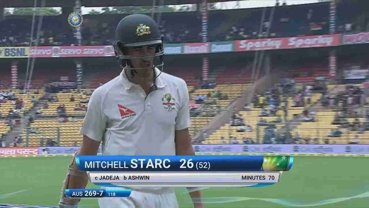 IND vs AUS 2017 - 2nd Test day 3 : Mitchell Starc Wicket | BCCI.tv